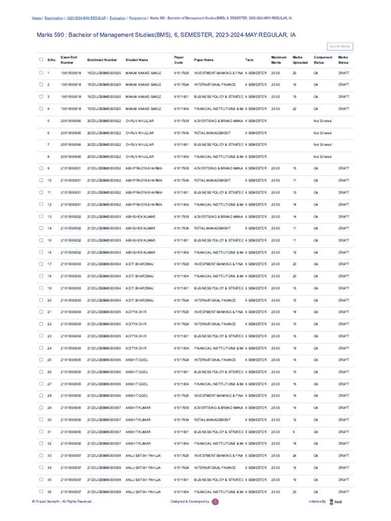 Marks 590 - BMS | PDF