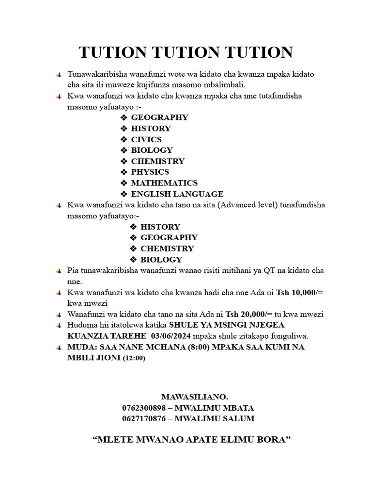 Tution Tution Tution | PDF