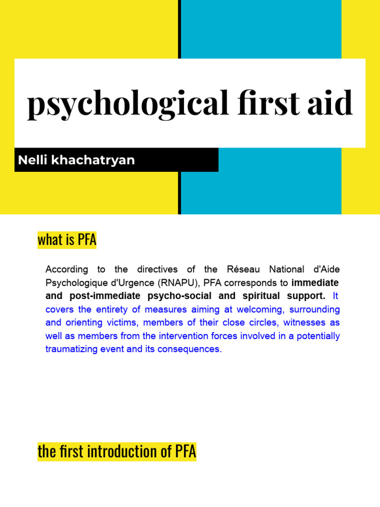 Psychological First Aid: Nelli Khachatryan | Download Free PDF | Panic ...