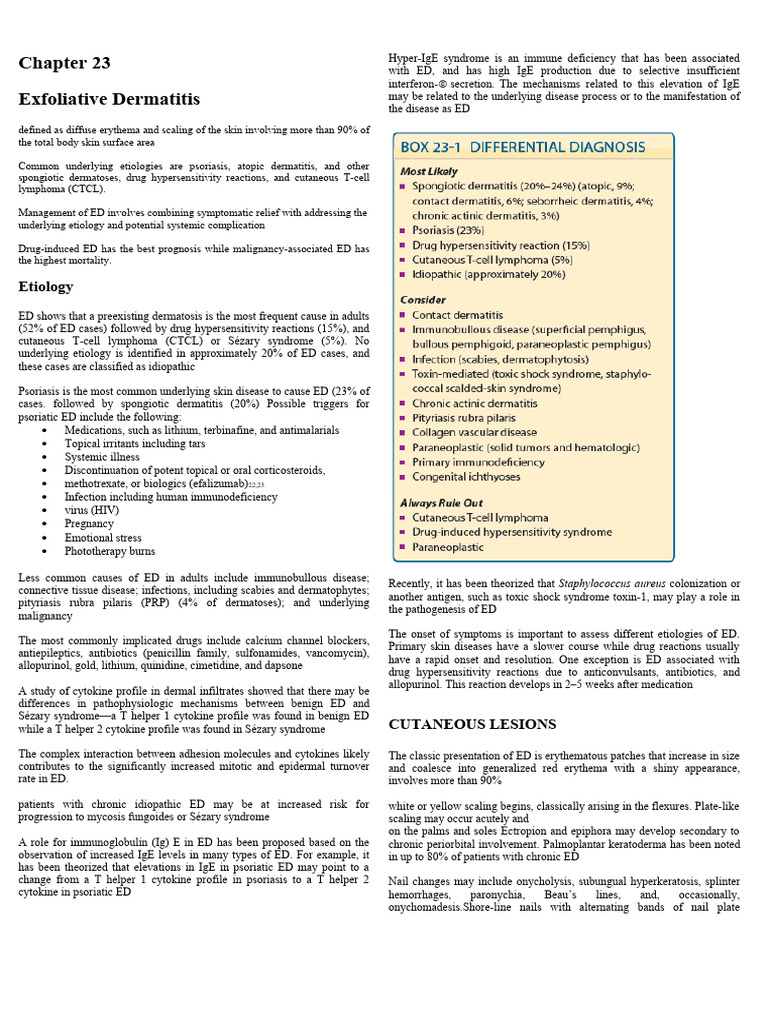 Chapter 23 Dermatitis Exfoliative | PDF | Psoriasis | Dermatitis