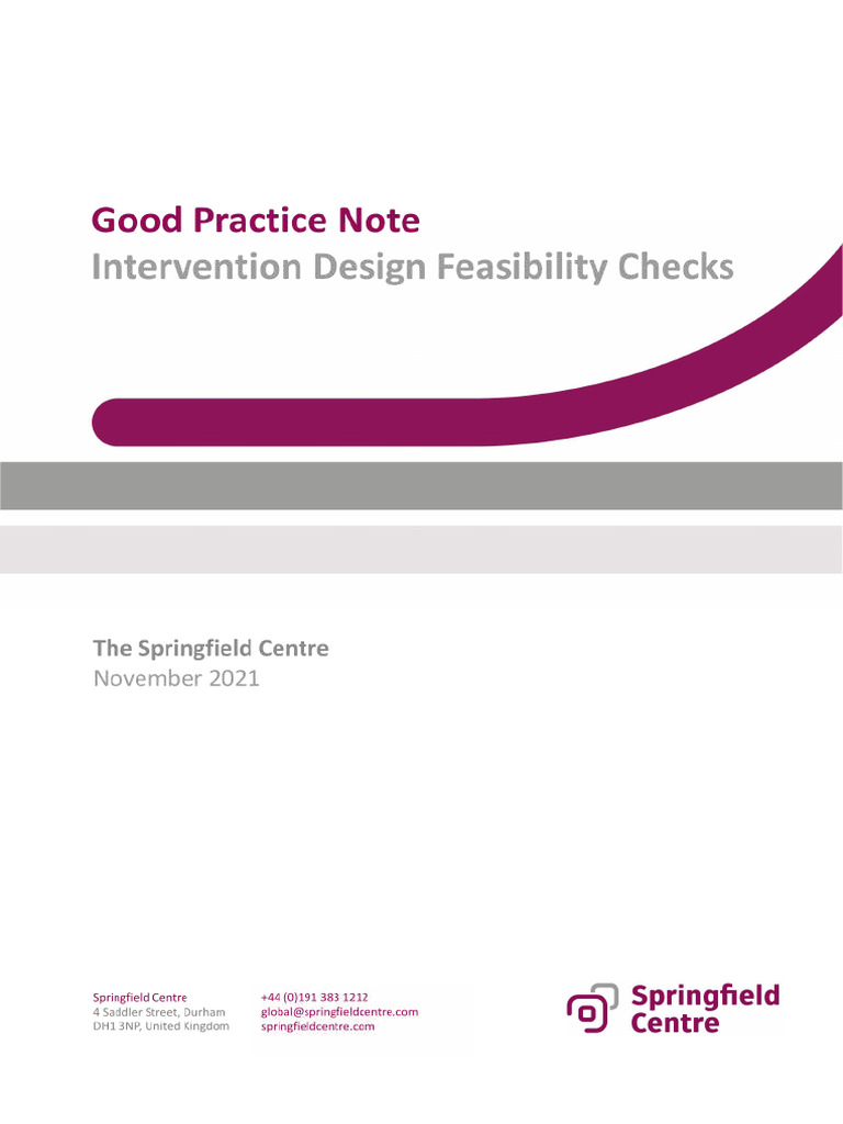 168 - Good Practice Note Intervention Design Feasibility Checksdocx Compressed | PDF | Target ...
