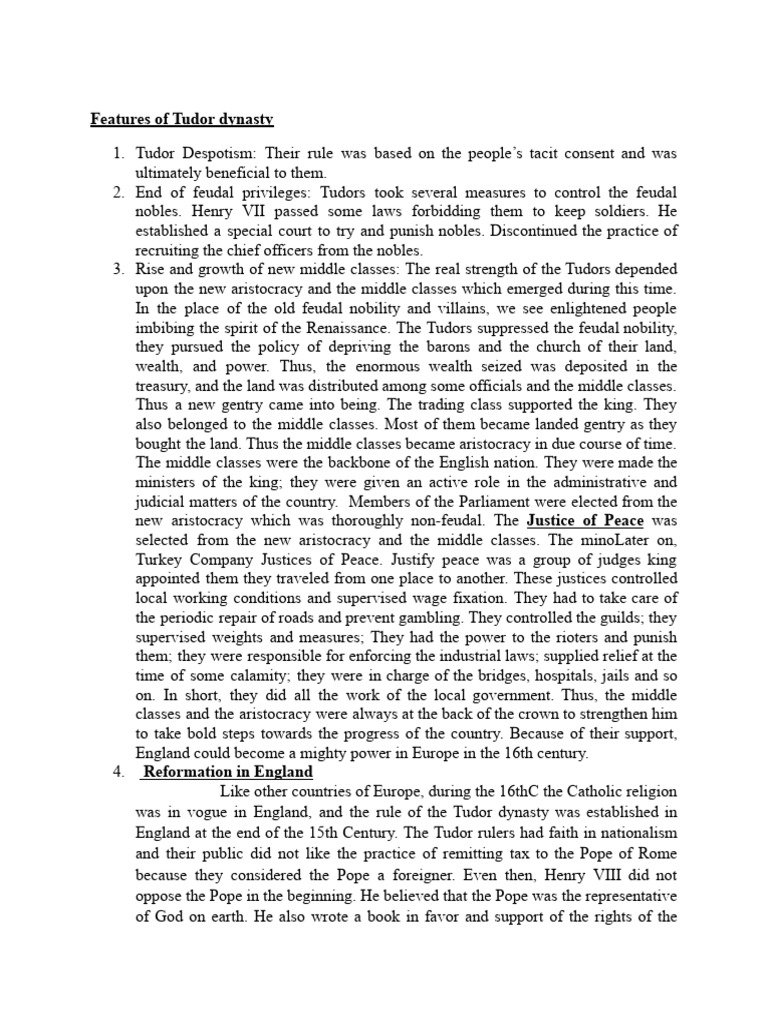 Features of the Tudor Dynasty | PDF | Edmund Spenser | William Shakespeare