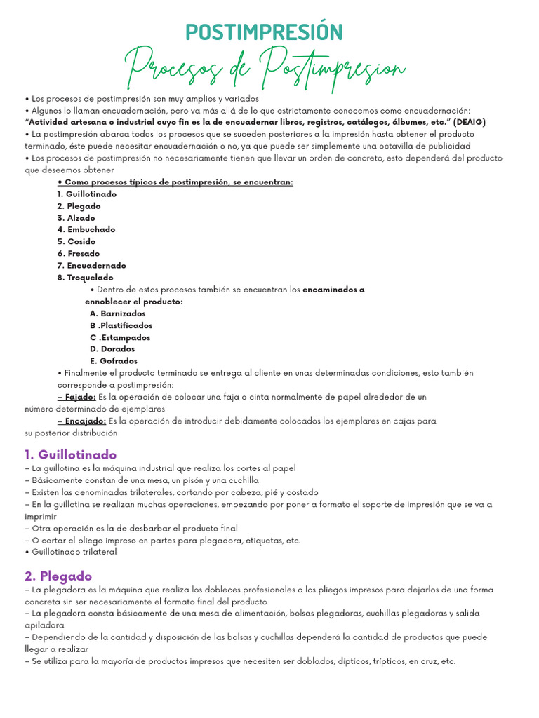 Resument Postimpresion | PDF | Encuadernación