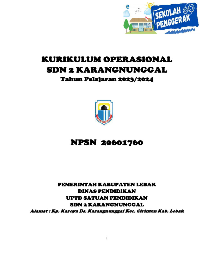 KOSP SDN 2 Karangnunggal 2023 | PDF | Karier & Perkembangan