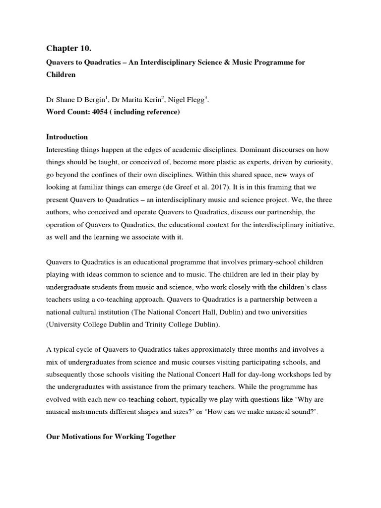 Interdisciplinary Music and Science Program | PDF | Sound ...