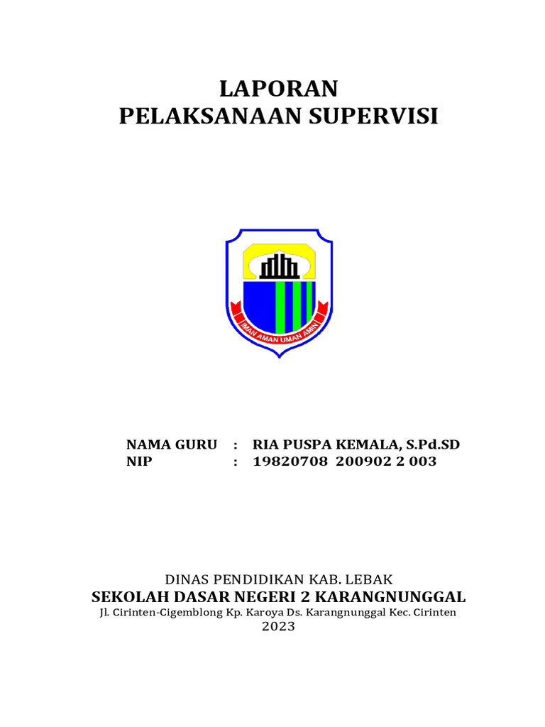 Laporan Supervisi Akademik SD | PDF | Kesehatan Holistik