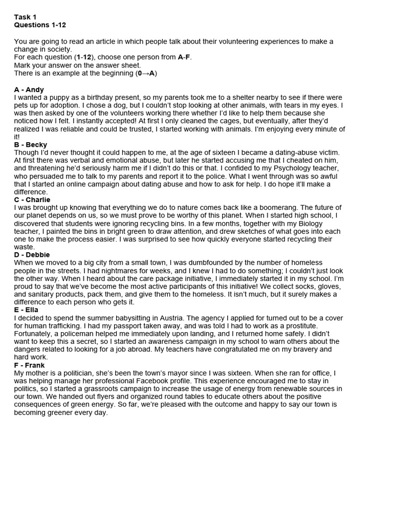 Eng, Čitanje Tasks | PDF | Social Science | Self-Improvement