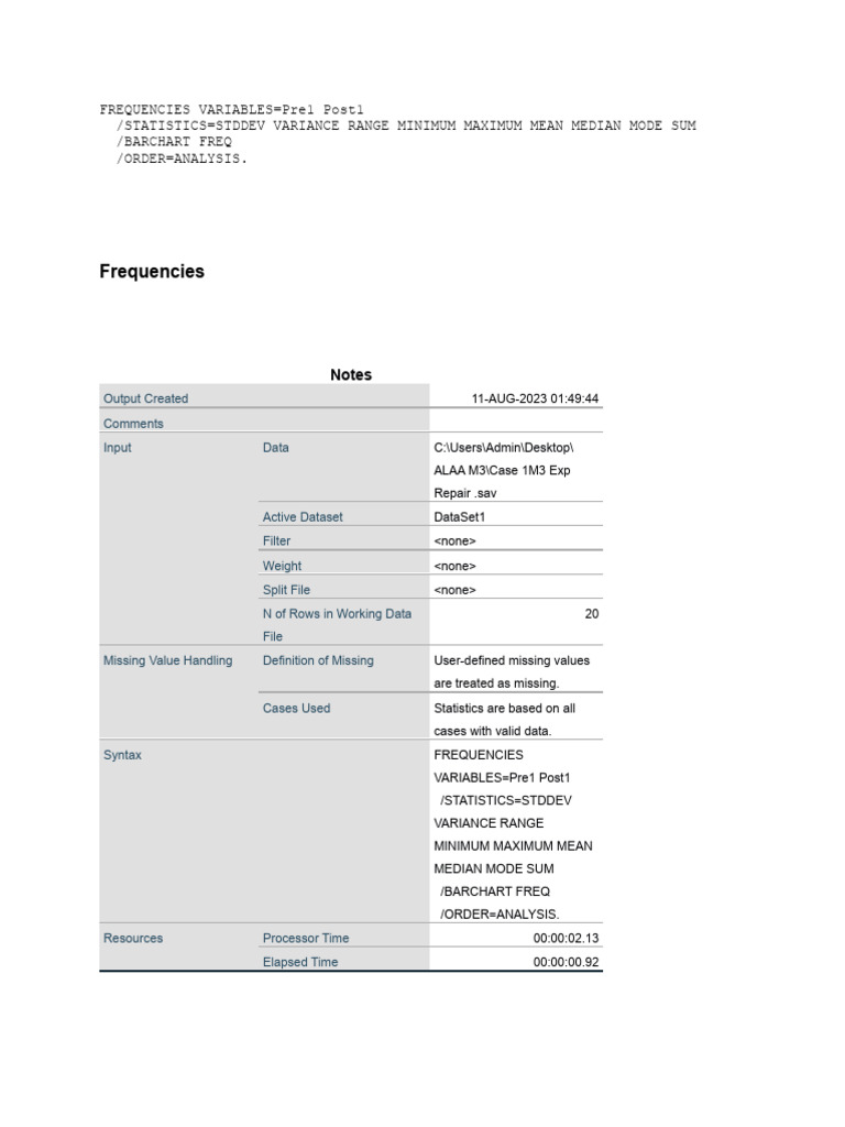 Pre and Post Correction Frequency Analysis | PDF | Mode (Statistics ...