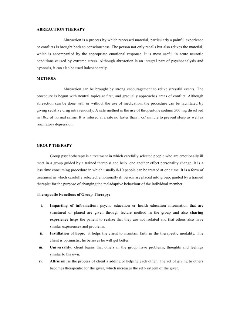 Abreaction Therapy | PDF
