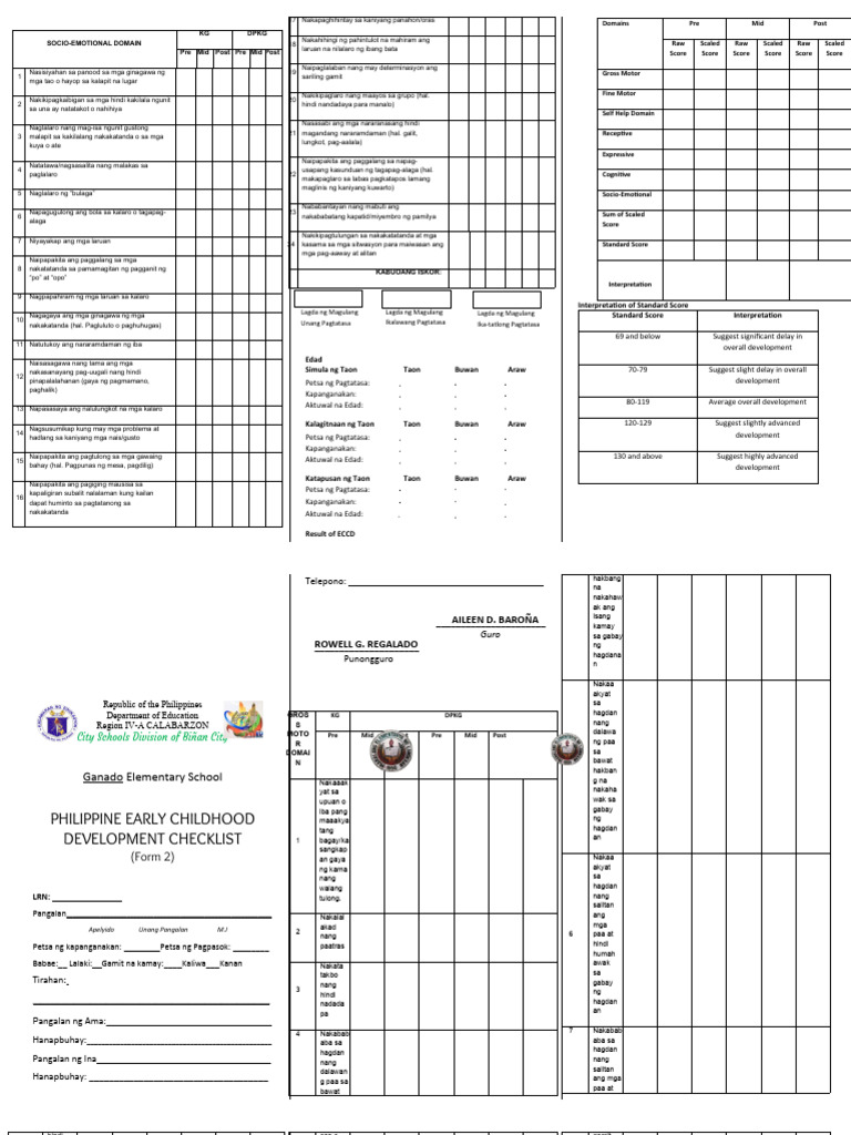 ECCD FORM 2 Edited 2021 2020 Tagalog Final 2022 2023 | PDF