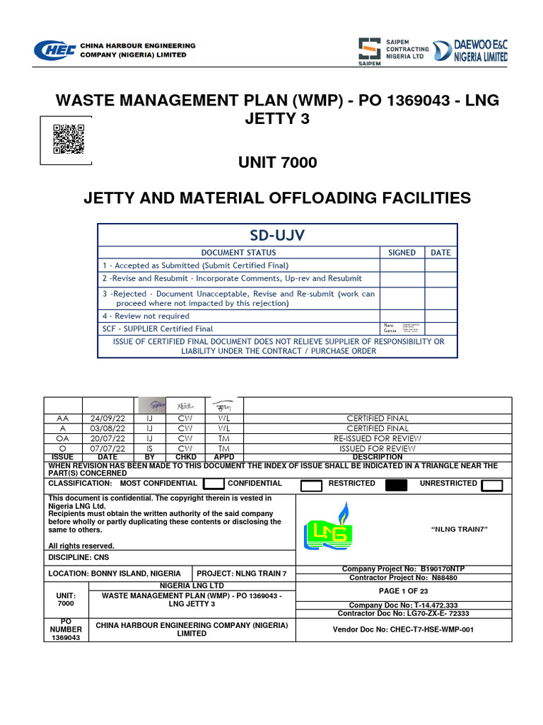 T-14.472.333-Sh1-Aa Waste Management Plan (WMP) | PDF | Waste | Waste Management
