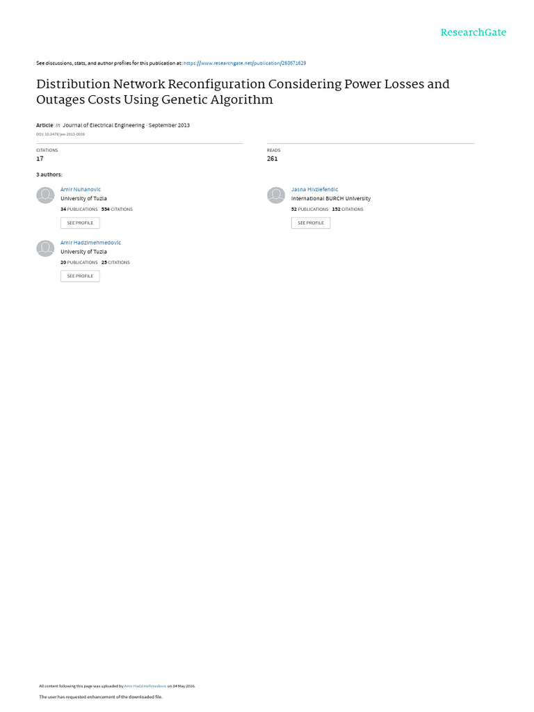 Distribution Network Reconfiguration Considering P | PDF | Mathematical Optimization | Electric ...