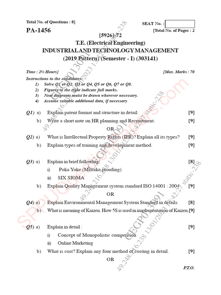 Be - Electrical Engineering - Semester 5 - 2022 - November - Industrial and Technology ...