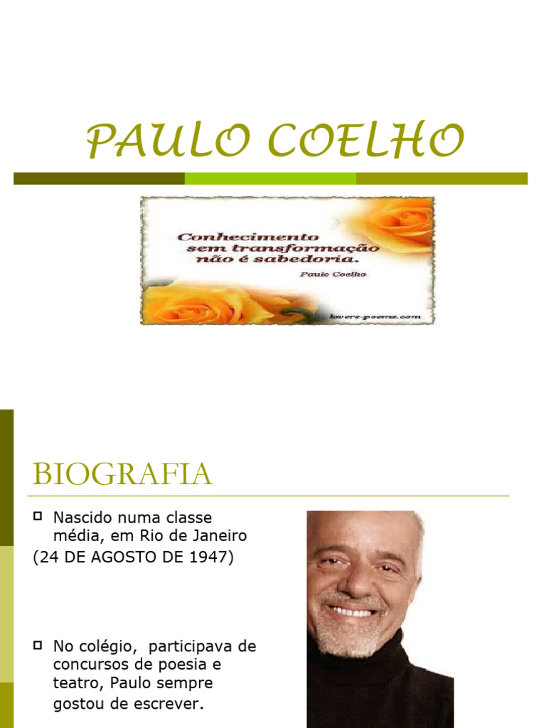 Biografia de Paulo Coelho e Suas Obras | PDF | Ficção Geral