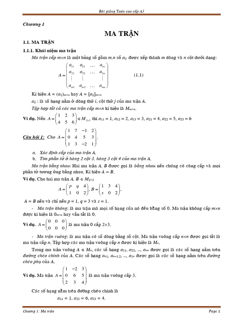 C1 - Ma Tran | PDF