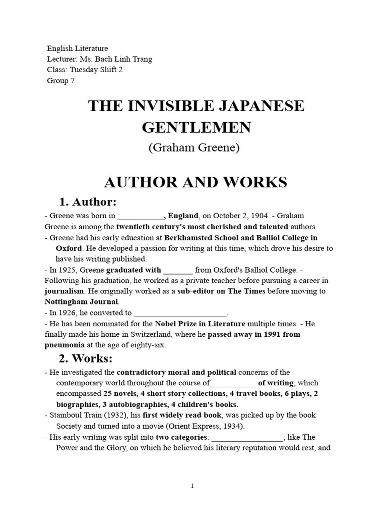 Group 7 Tuesday Shift 2 - Audience Handout - The Invisible Japanese ...