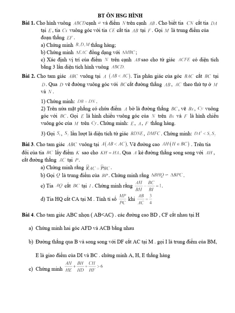 BT Ôn HSG Hình | PDF