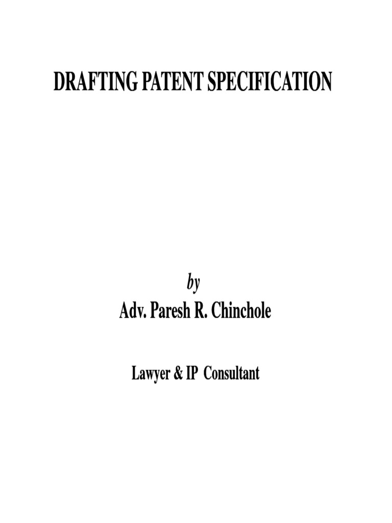 Drafting Patent Specification Pdf Patent Intellectual Property Law