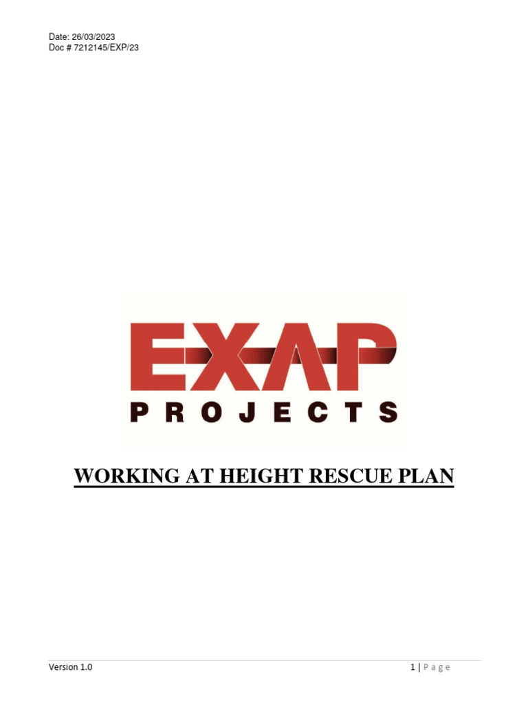Rescue Plan Working at Height | PDF | Heart | Blood