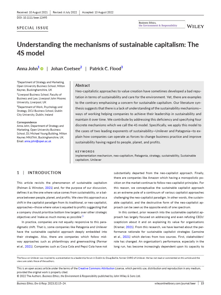 John Et Al (2022) | PDF | Sustainability | Capitalism