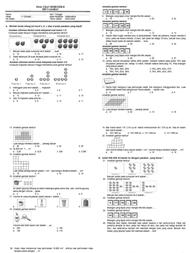 Soal MATEMATIKA SEM 2 | PDF