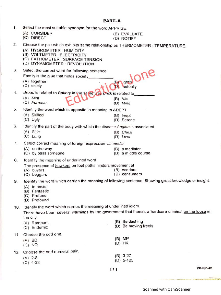 Cucet 2020 Political Science Paper | PDF