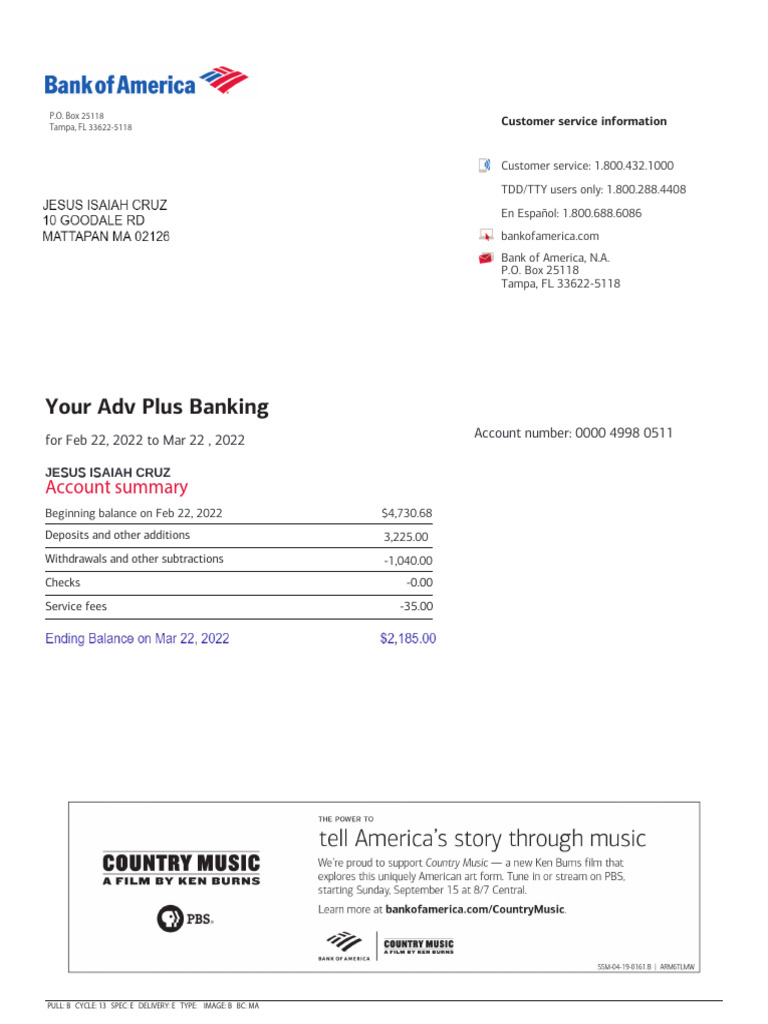 JESUS ISAIAH CRUZ Bof | PDF | Overdraft | Fee