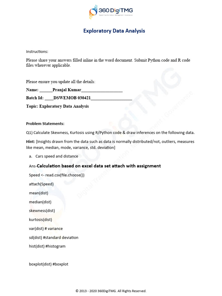 13.exploratory Data Analysis | Download Free PDF | Skewness | Statistics