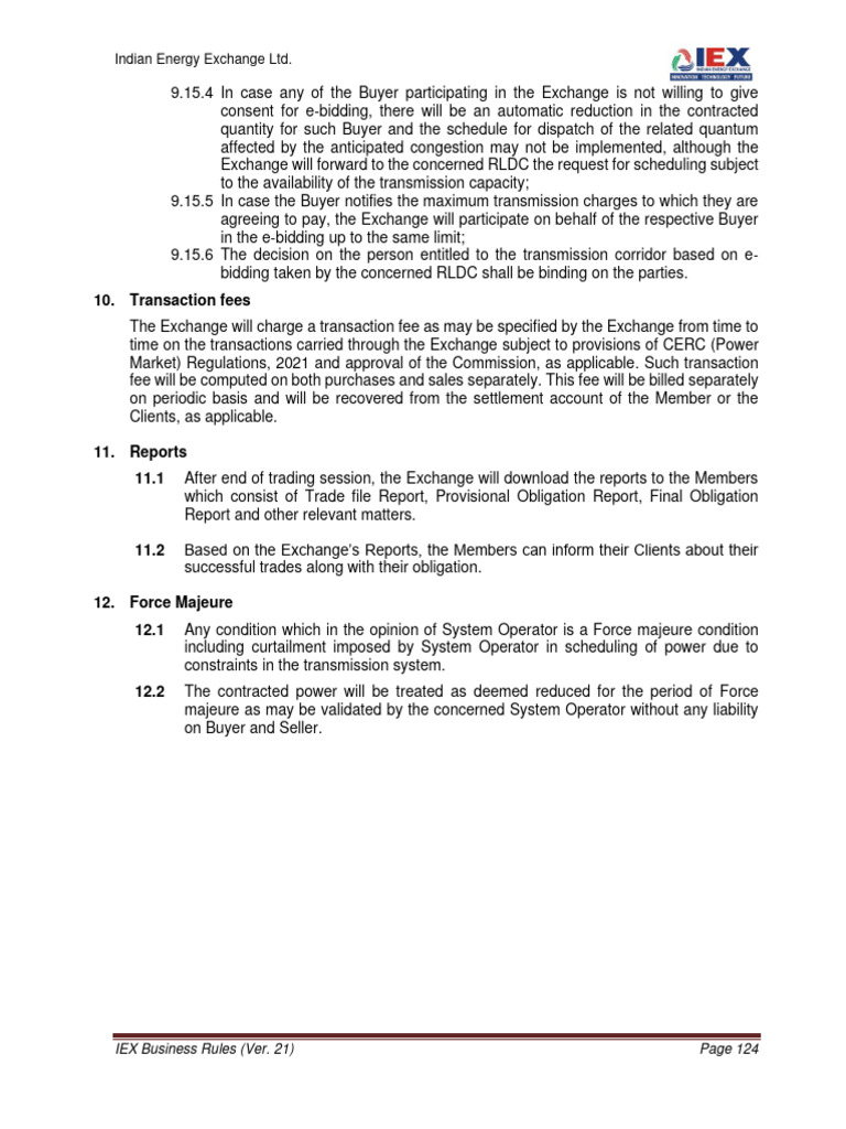 IEX Business Rules 124 140 | PDF | Auction | Prices