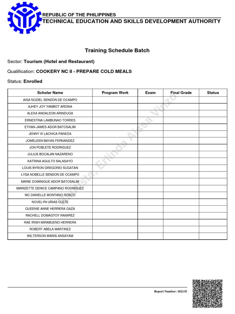 List of Enrolled BSRS Generated | PDF