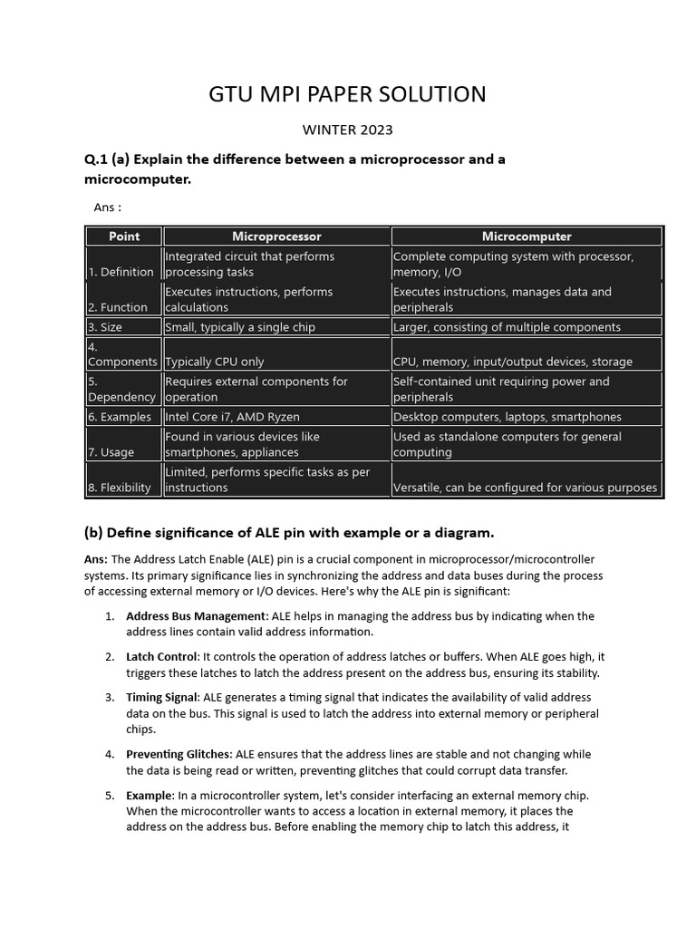 Gtu Mpi Paper Solution | PDF | Central Processing Unit | Computer Program Gtu Mpi Paper Solution | PDF | Central Processing Unit | Computer Program