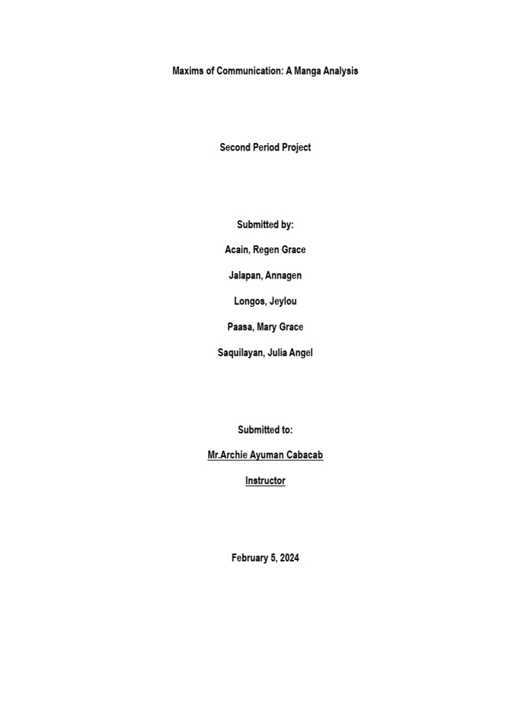 P2 Project Eng 151group 1 Maxims | PDF | Communication | Essays