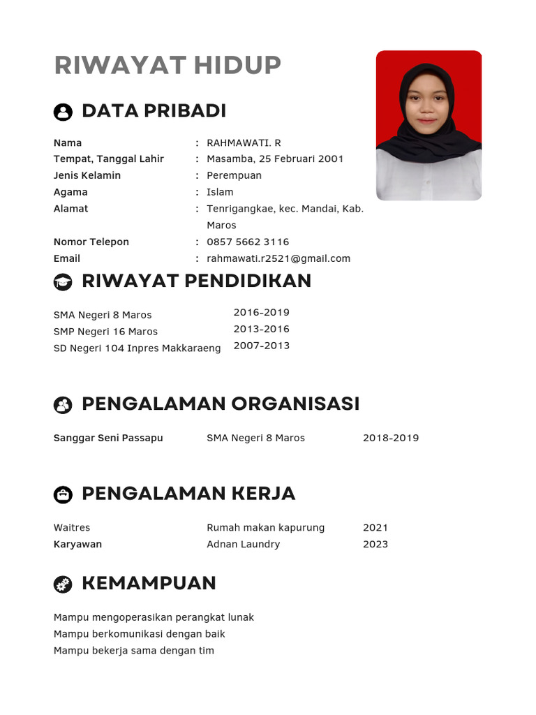 CV Kerja Tya | PDF