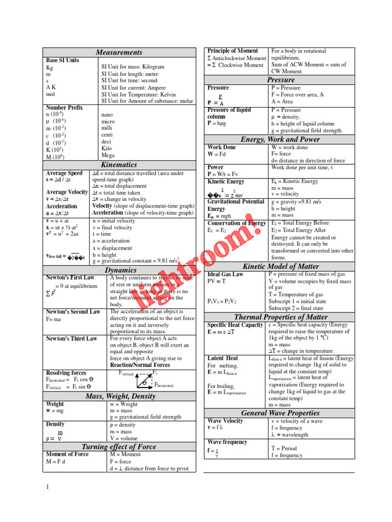 Physics Important Concepts | PDF | Force | Gases Physics Important Concepts | PDF | Force | Gases