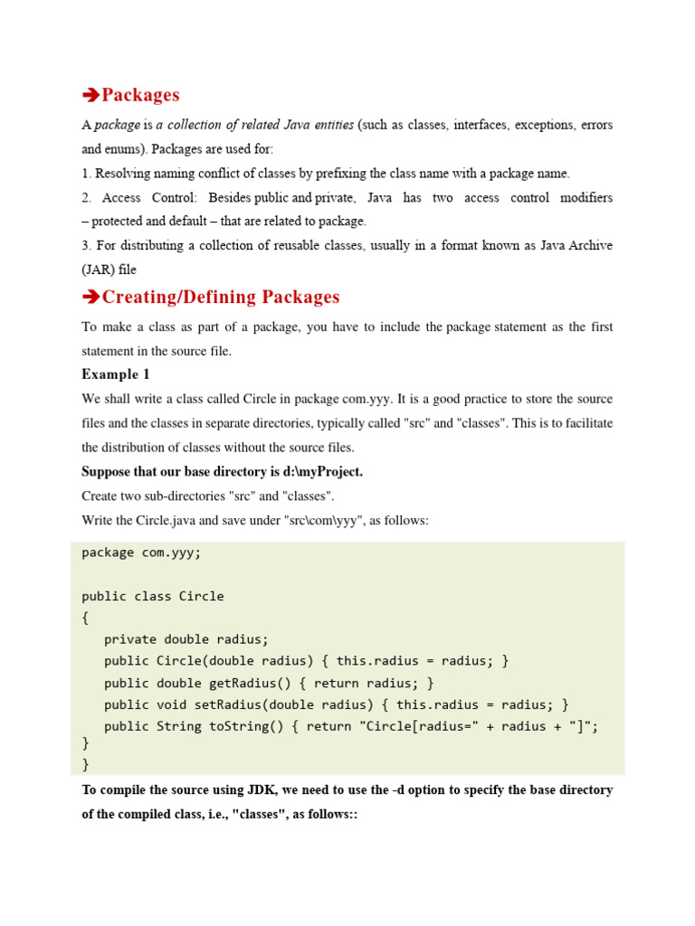 Java Packages: Creation and Usage Guide | PDF | Computer Science ...