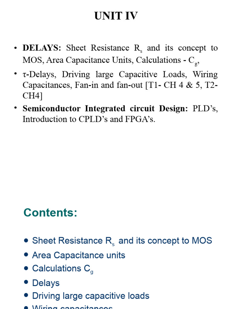 Vlsi Unit 4 | PDF | Field Programmable Gate Array | Mosfet
