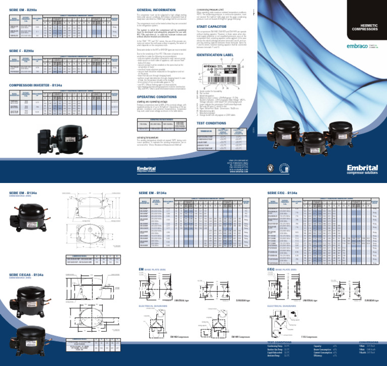 Embraco Compressor Operating Manual | PDF | Capacitor | Vacuum