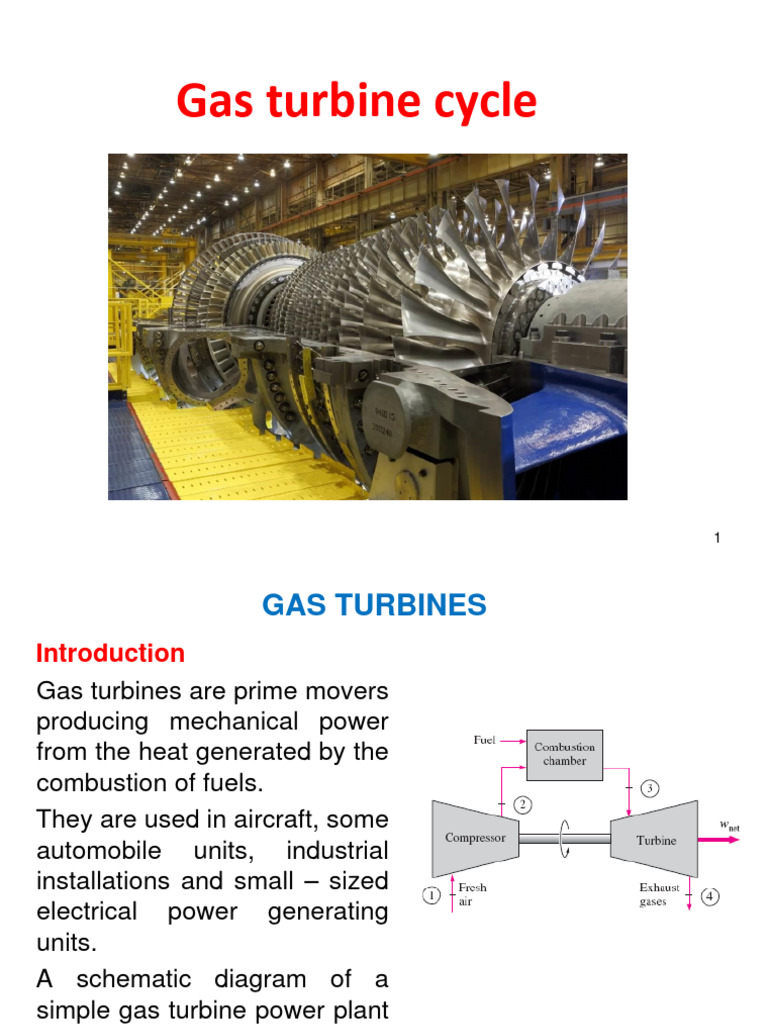 Gas Turbine Cycle-Lecture | PDF | Gas Turbine | Combustion
