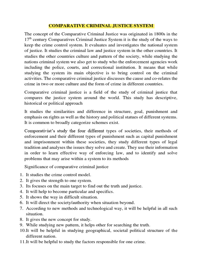 2024 Comparative Criminal Justice Notes 03052024 | PDF | Police | Crime ...