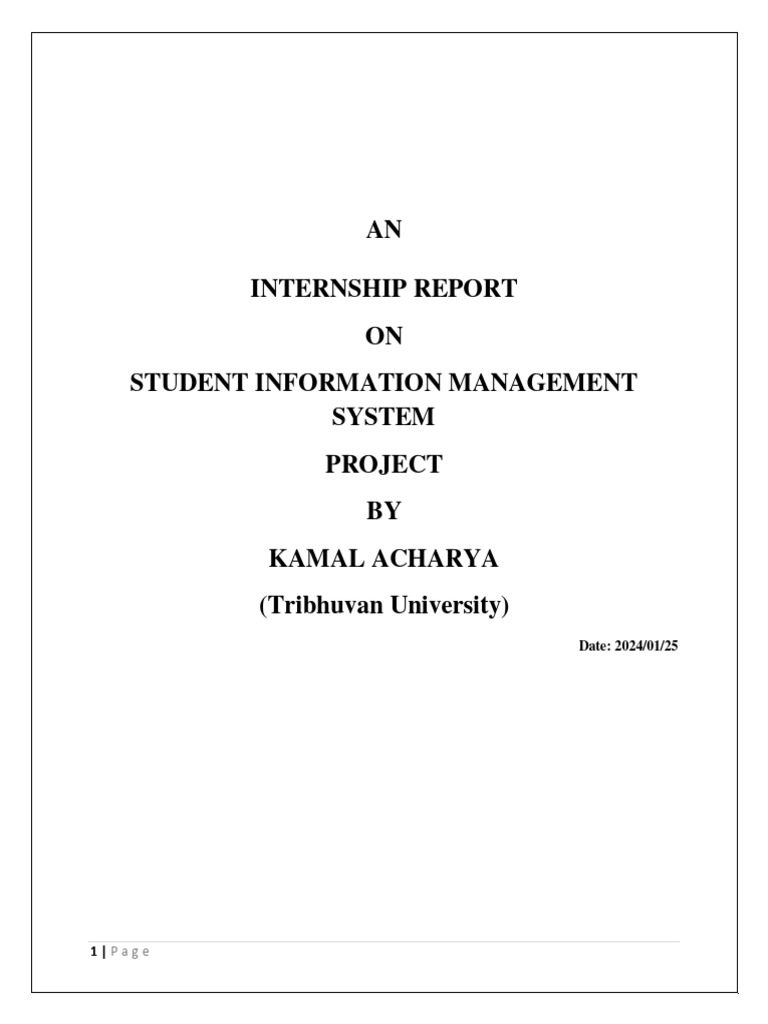 Student Information Management System Project Report II | Download Free ... Student Information Management System Project Report II | Download Free ...