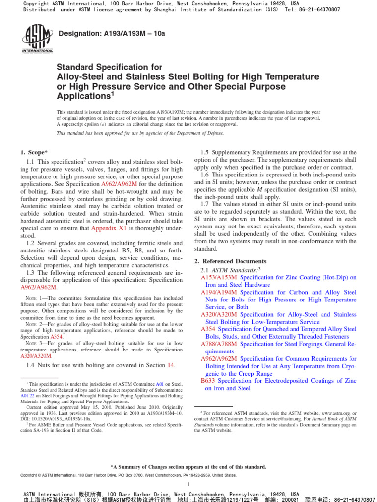ASTM A193 A193M-10a | PDF | Screw | Steel