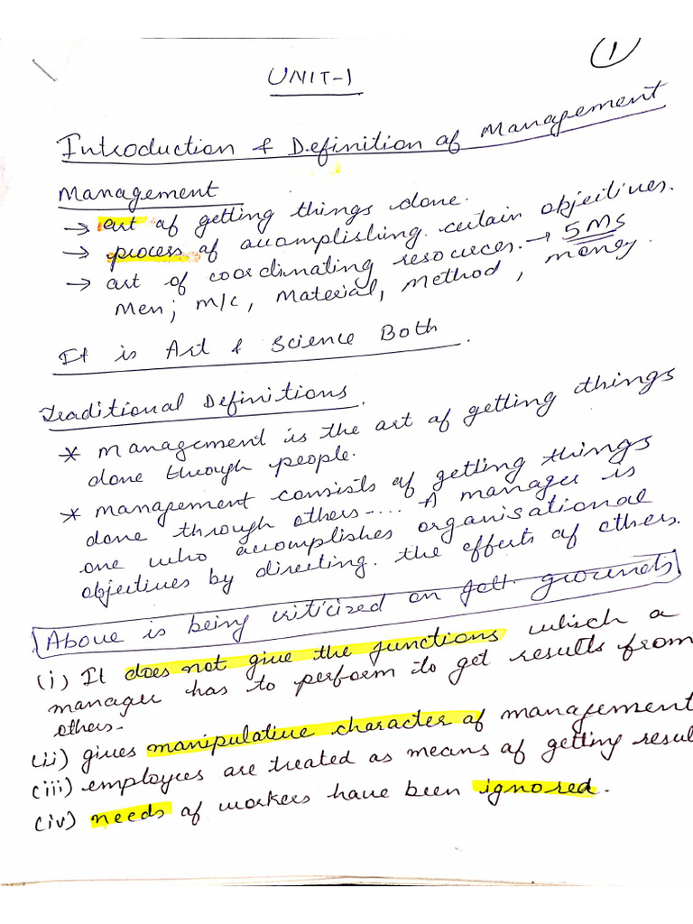 Principle of Management Notes | PDF