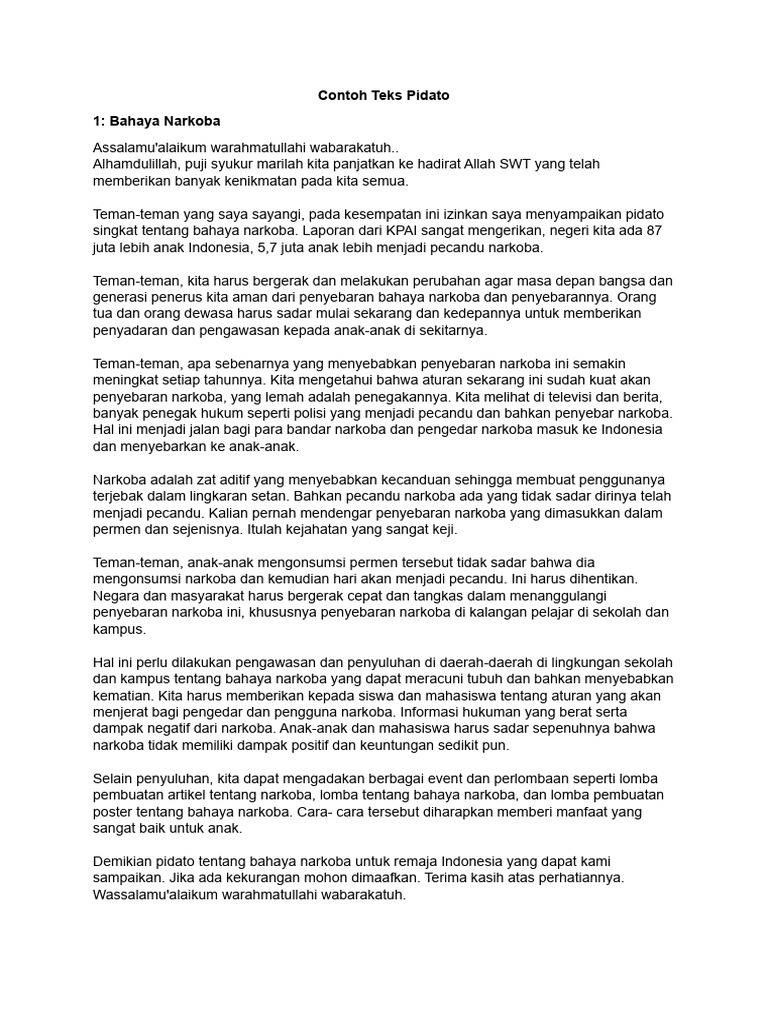 Contoh Teks Pidato | PDF