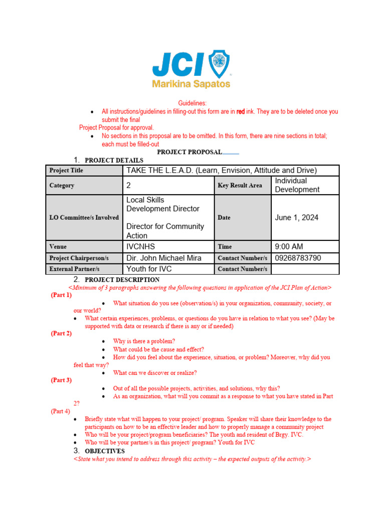 Project Proposal for Leadership Program | PDF | Revenue | Experience