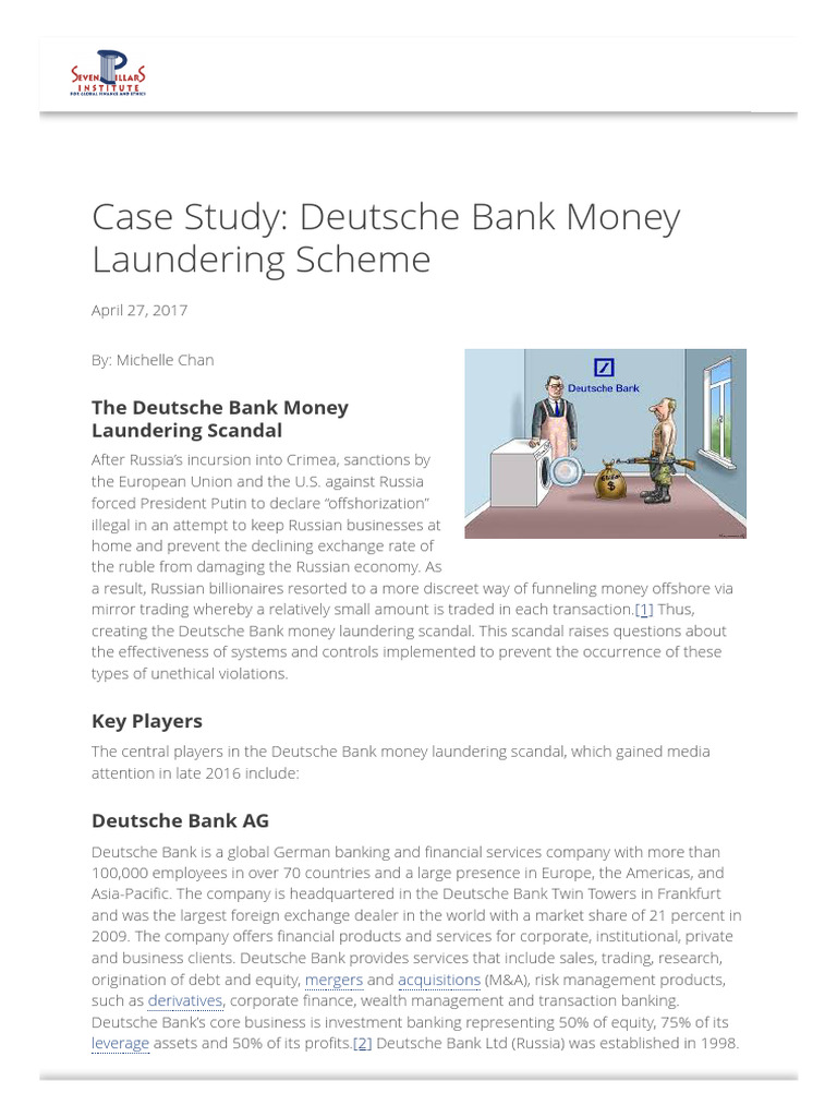 Case Study - Deutsche Bank Money Laundering Scheme - Seven Pillars ...
