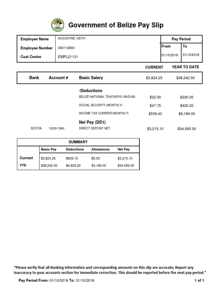 PaySlip Personal | PDF