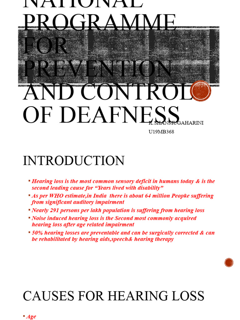 ENT National Program For Deafness | PDF | Hearing Loss | Diseases And ...