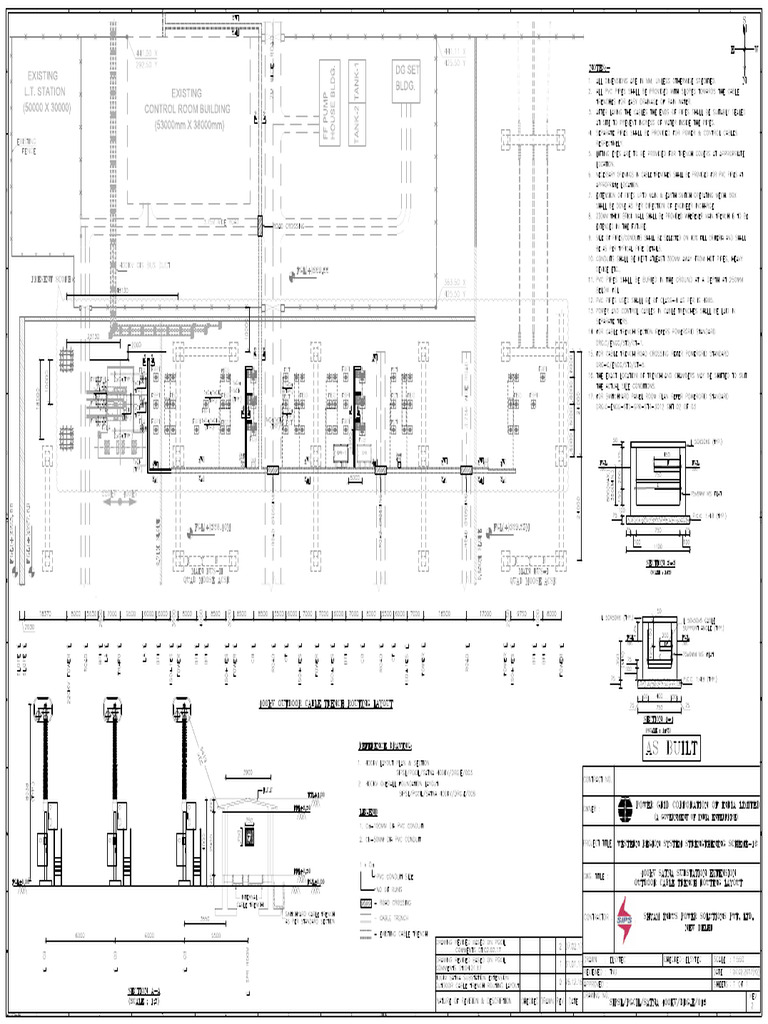 400kv Satna Substation Extension Outdoor Cable Trench Routing Layout | PDF