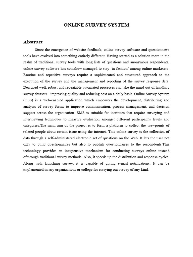 Survey System 1 | PDF | Php | Survey Methodology