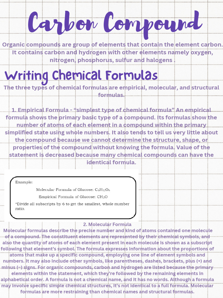 Carbon Compound and Mole Notes | PDF | Mole (Unit) | Chemical Compounds